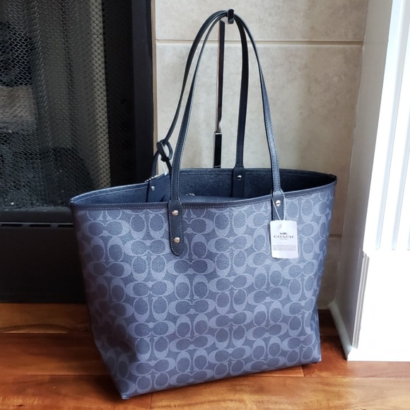 Coach | Bags | Coach Signature Reversible Pvc City Tote | Poshmark